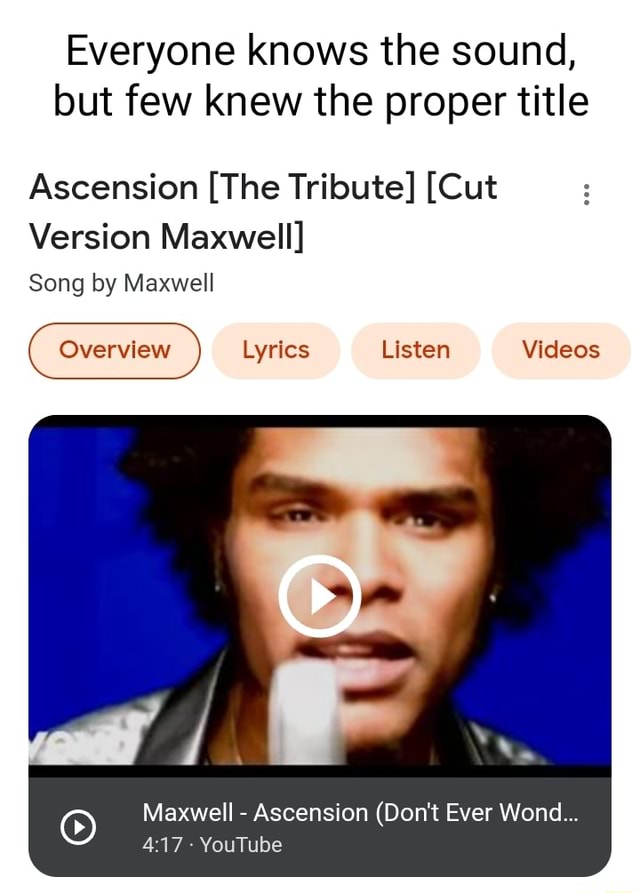 Everyone knows the sound, but few knew the proper title Ascension [The ...