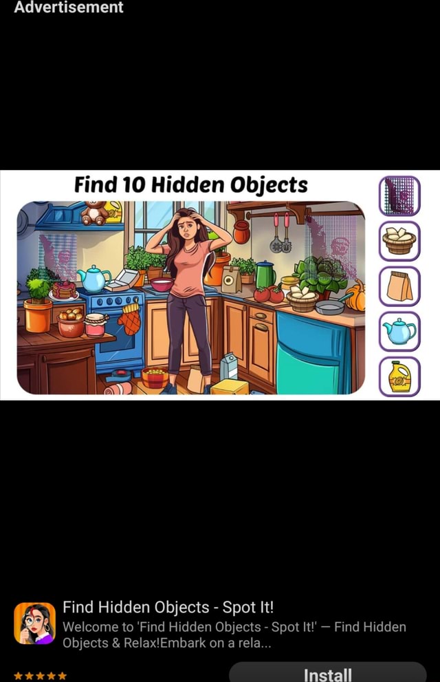 Advertisement Find Objects Find Hidden Objects - Spot It! Welcome to 'Find Hidden Objects - Spot ...