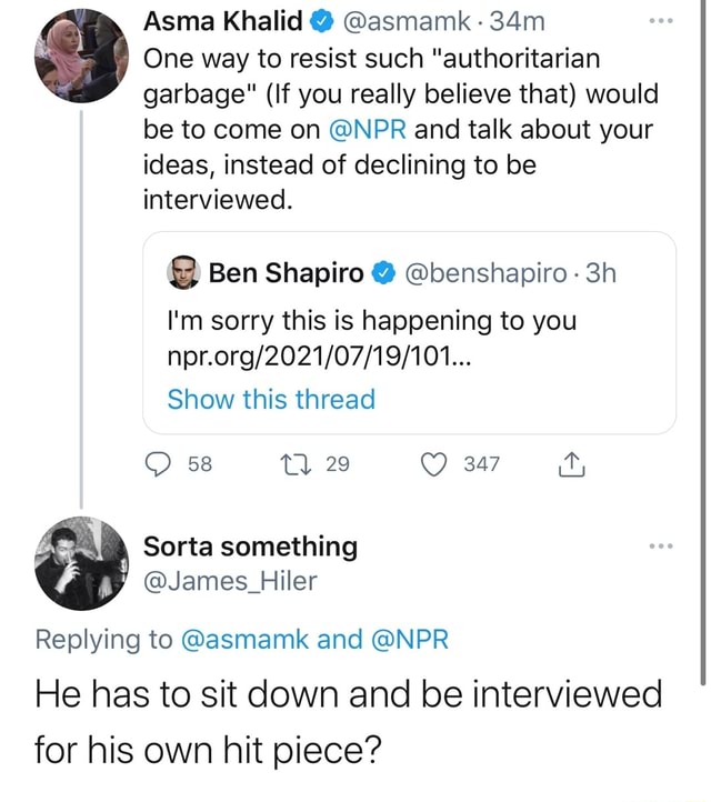 Asma Khalid @ @asmamk - One way to resist such "authoritarian garbage ...