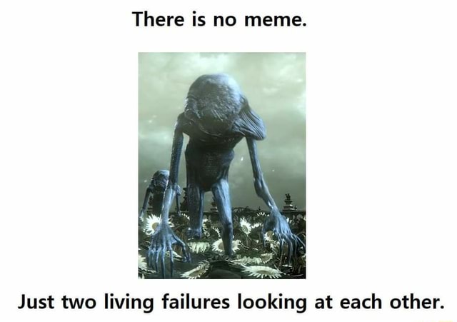 There is no meme. Just two living failures looking at each other. - iFunny