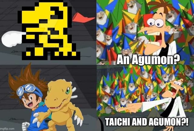 An Agumon? TAICHI AND AGUMON?! - iFunny