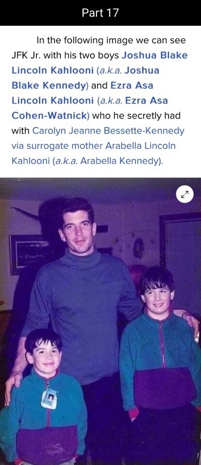 Part 17 In the following image we can see JFK Jr. with his two boys ...