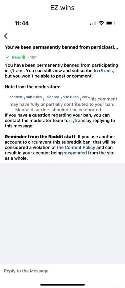 Wins You've been permanently banned from participati You have been ...