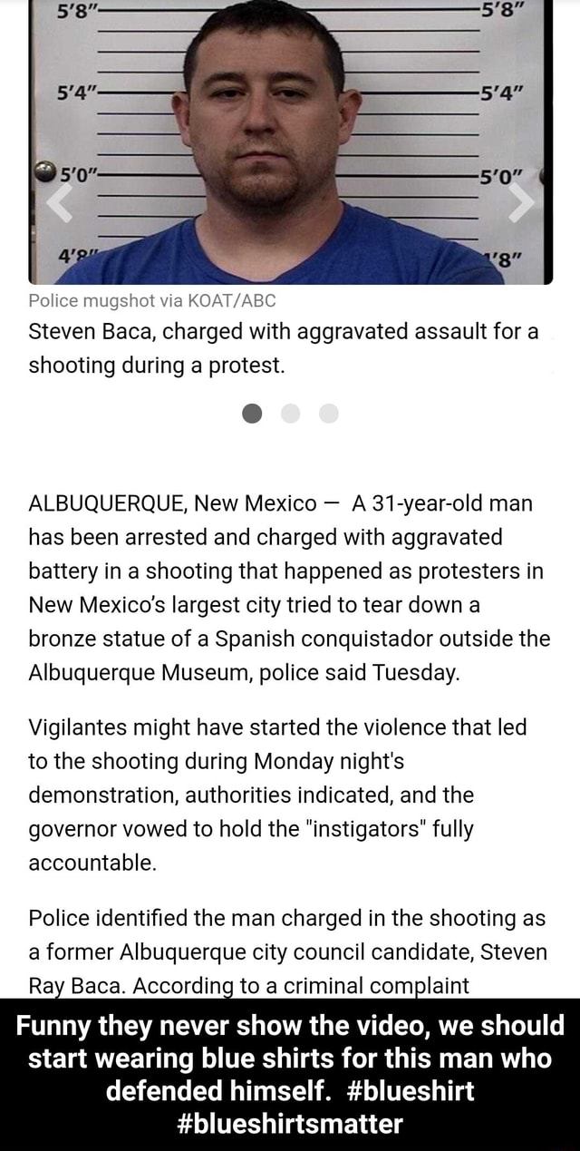 Police mugshot via KOAT/ABC Steven Baca, charged with aggravated ...