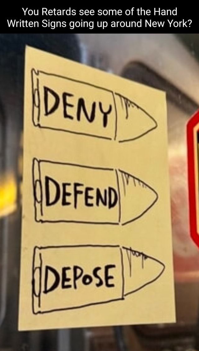 You Retards see some of the Hand Written Signs going up around New York ...
