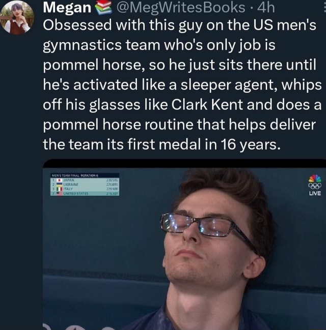 Megan Obsessed with this guy on the US men's gymnastics team who's only ...
