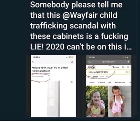 Somebody please tell me that this @Wayfair child trafficking scandal ...