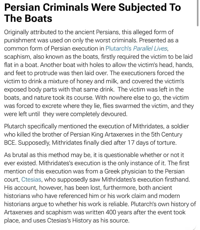 Persian Criminals Were Subjected To The Boats Originally attributed to ...