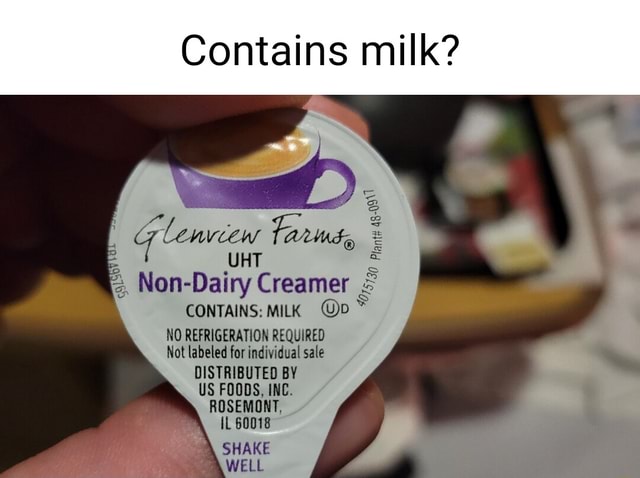 Contains milk? view Farmes, qen UHT Non-Dairy Creamer CONTAINS: MILK NO ...