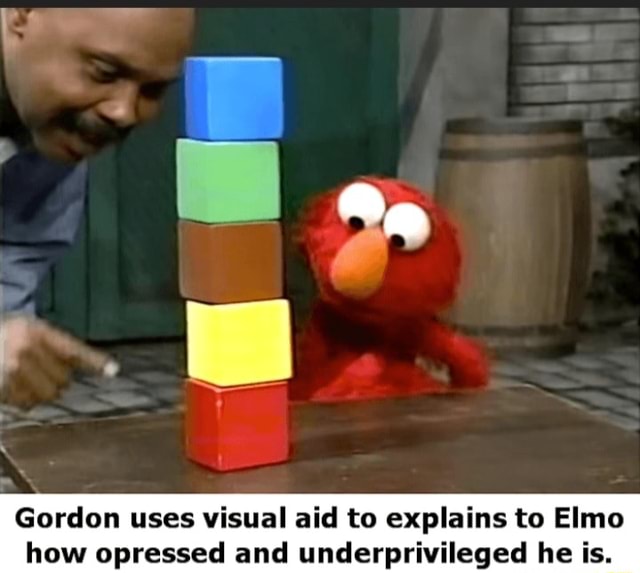 Gordon uses visual aid to explains to Elmo how opressed and ...