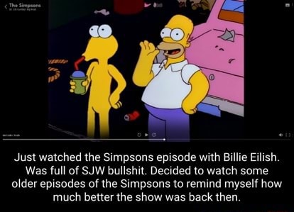 Just watched the Simpsons episode with Billie Eilish. Was full of SJW ...