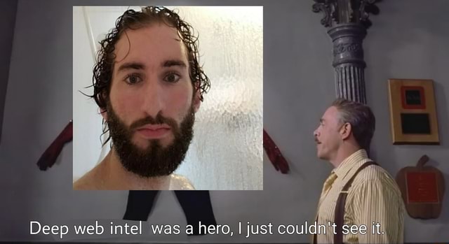Deep web intel was a hero, I just couldn't see it. - iFunny