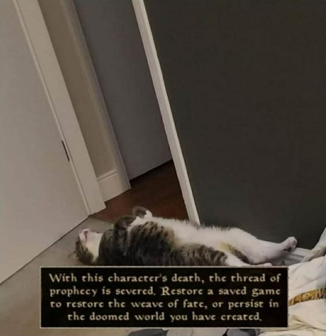 With chis character's death, the thread of prophecy is severed Restore ...