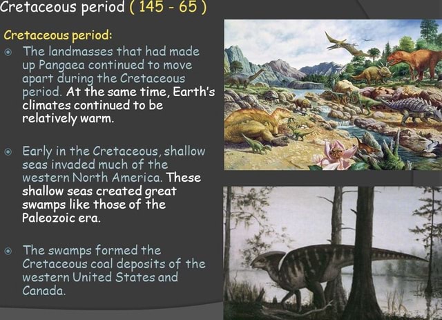Cretaceous period ( 145 65 Cr Cretaceous period: The landmasses that ...