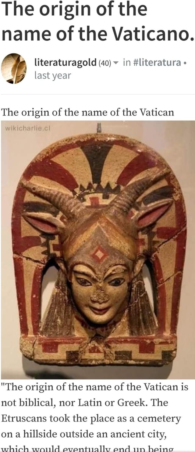 Etruscan goddess of the underworld Vatika - The origin of the name of ...