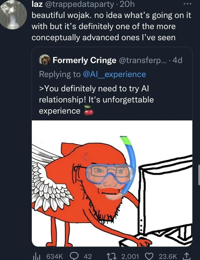 Laz @trappedataparty - beautiful wojak. no idea what's going on it with ...