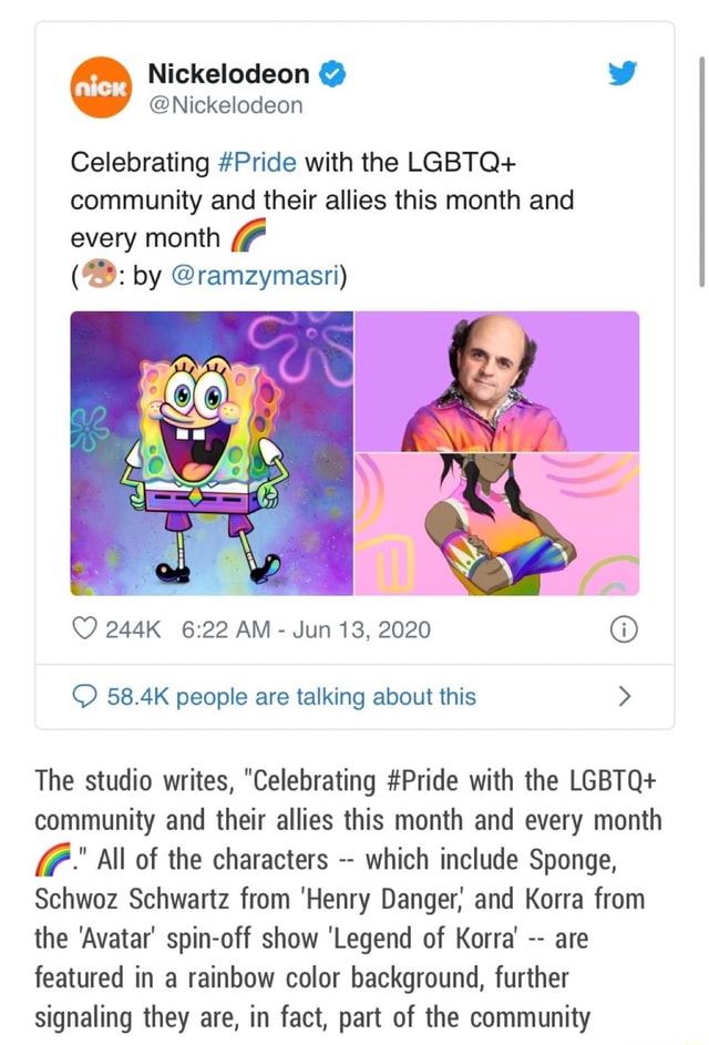 @Nickelodeon Celebrating #Pride with the LGBTQ+ community and their ...