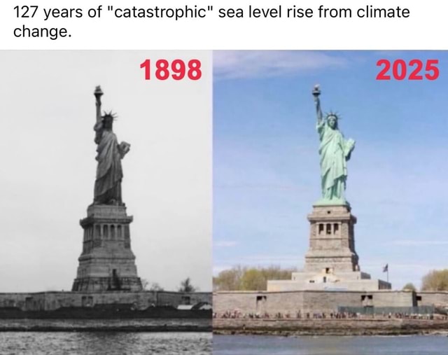 127 years of "catastrophic" sea level rise from climate change. 1898 ...