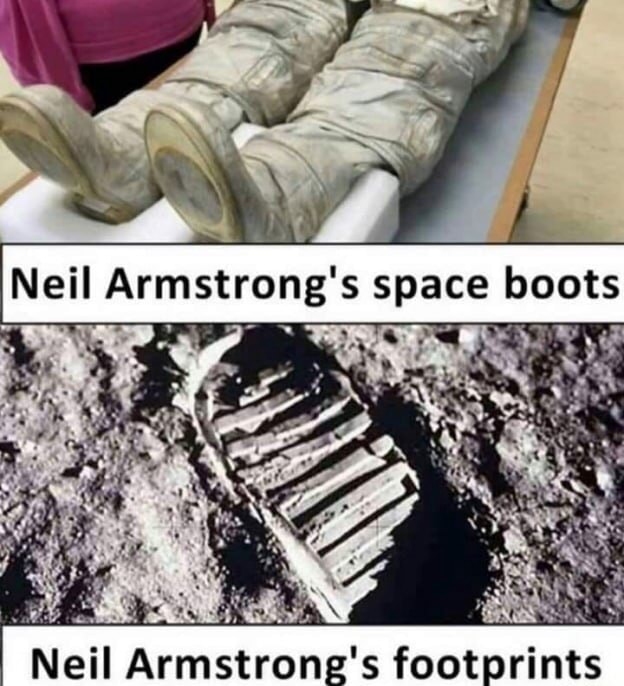 Neil Armstrong's space boots Neil Armstrong's footprints - iFunny