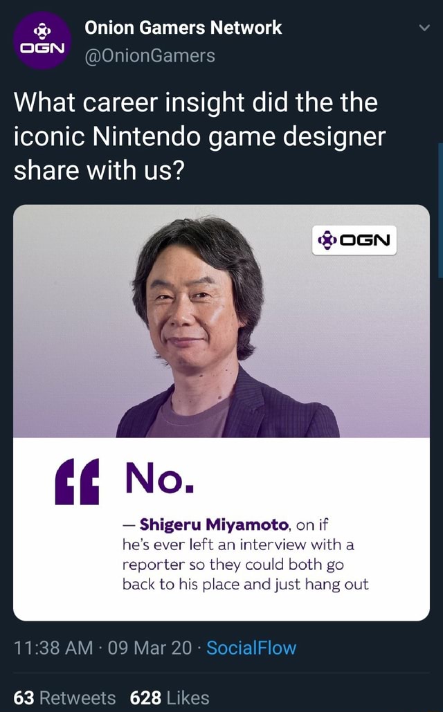 What career insight did the the iconic Nintendo game designer share ...