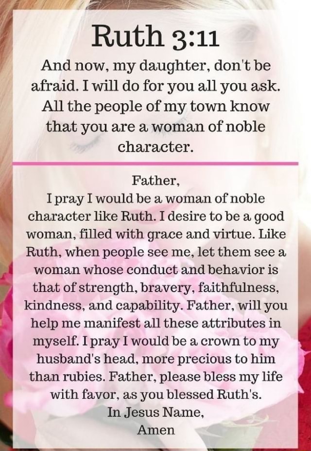 Ruth And now, my daughter, don't be afraid. I will do for you all you ...