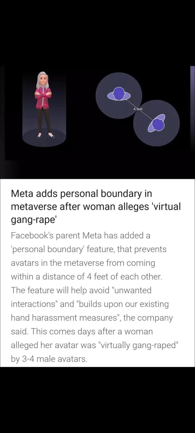 Feet Meta adds personal boundary in metaverse after woman alleges ...