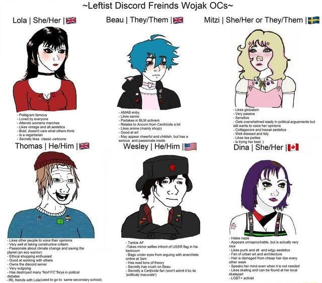 ~Leftist Discord Freinds Wojak OCs~ - iFunny