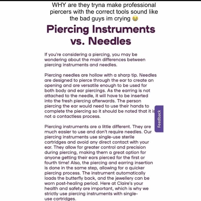 Why Are They Tryna Make Professional Piercers With The Correct Tools