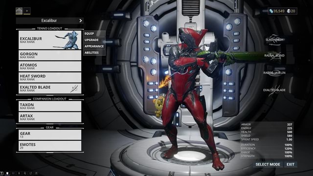 Excalibur build - Excalibur > TENNO LOADOUT EQUIP. EXCALIBUR MAX RANK ...