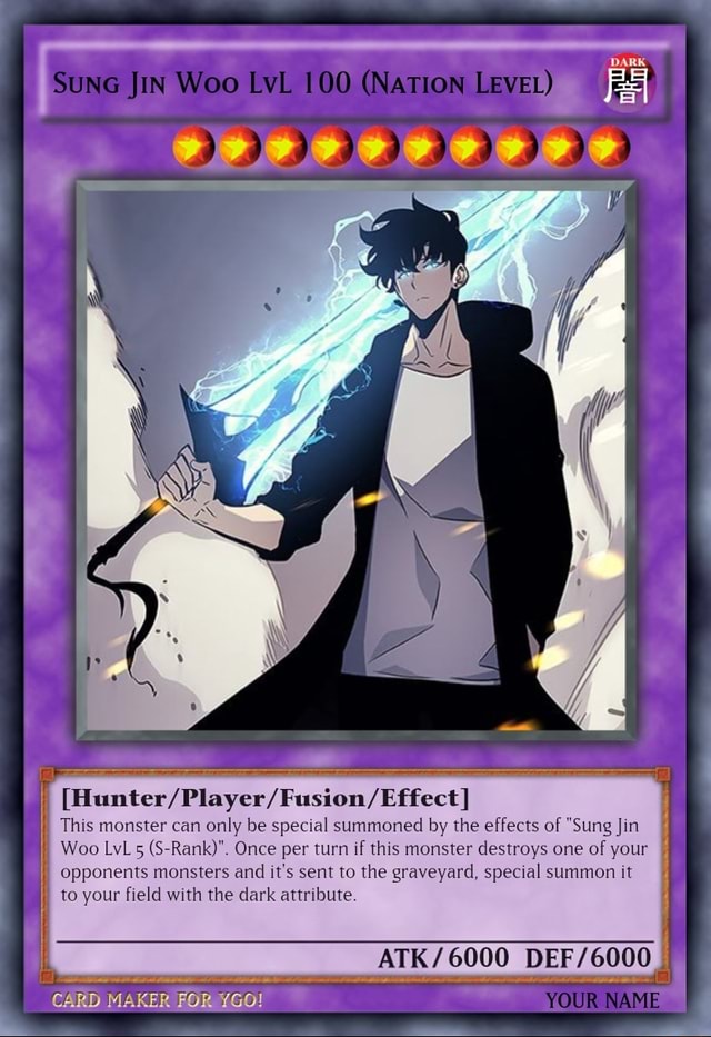 DARK Ad SUNG Jin Woo 100 (Nation Lever) I III I I This monster can only ...