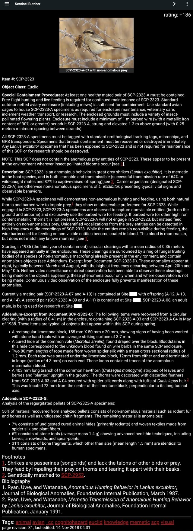Object Class: Euclid Special Containment Procedures: At least one ...
