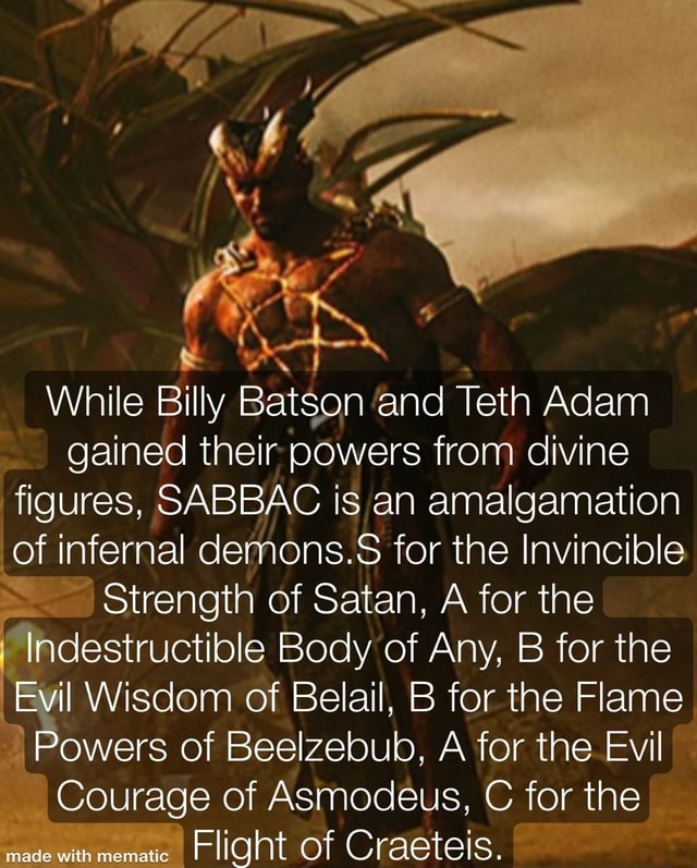 While Billy Batson and Teth Adam gained their powers from divine ...