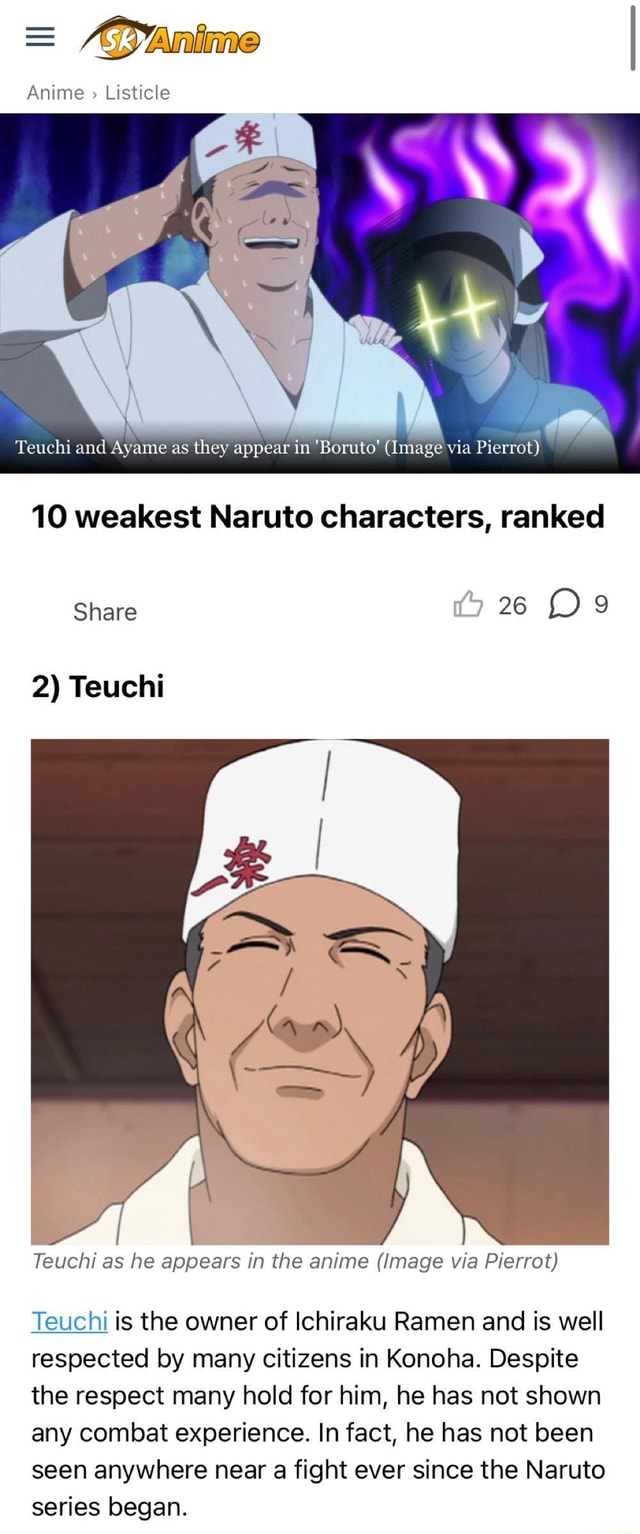 Anime Listicle Teuchi and Ayame as they appear in 'Boruto' (Image via ...