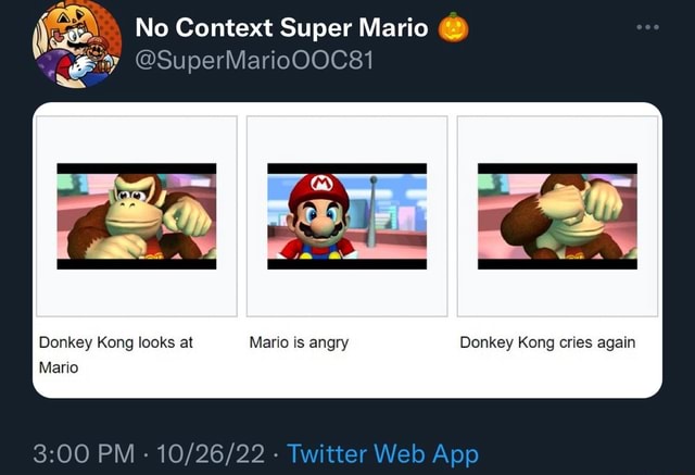 No Context Super Mario @SuperMario00C81 Donkey Kong looks at Mario is ...