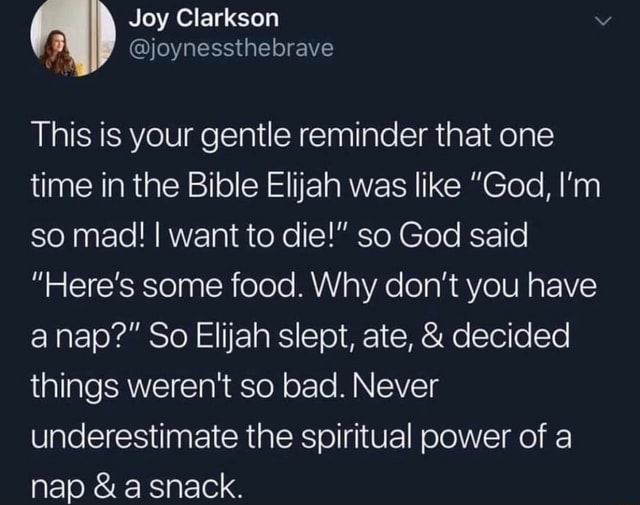 Joy Clarkson @joynessthebrave This is your gentle reminder that one ...
