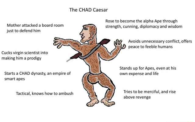 The CHAD Caesar Rose to become the alpha Ape through strength, cunning ...