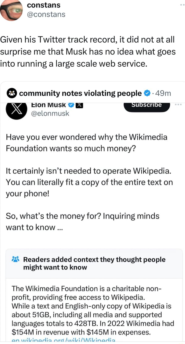 Constans @constans Given his Twitter track record, it did not at all ...