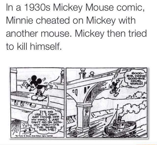 In a 19808 Mickey Mouse comic, Minnie cheated on Mickey with another ...