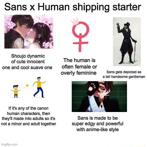 Sans x Human shipping starter Shoujo dynamic of cute innocent The human ...