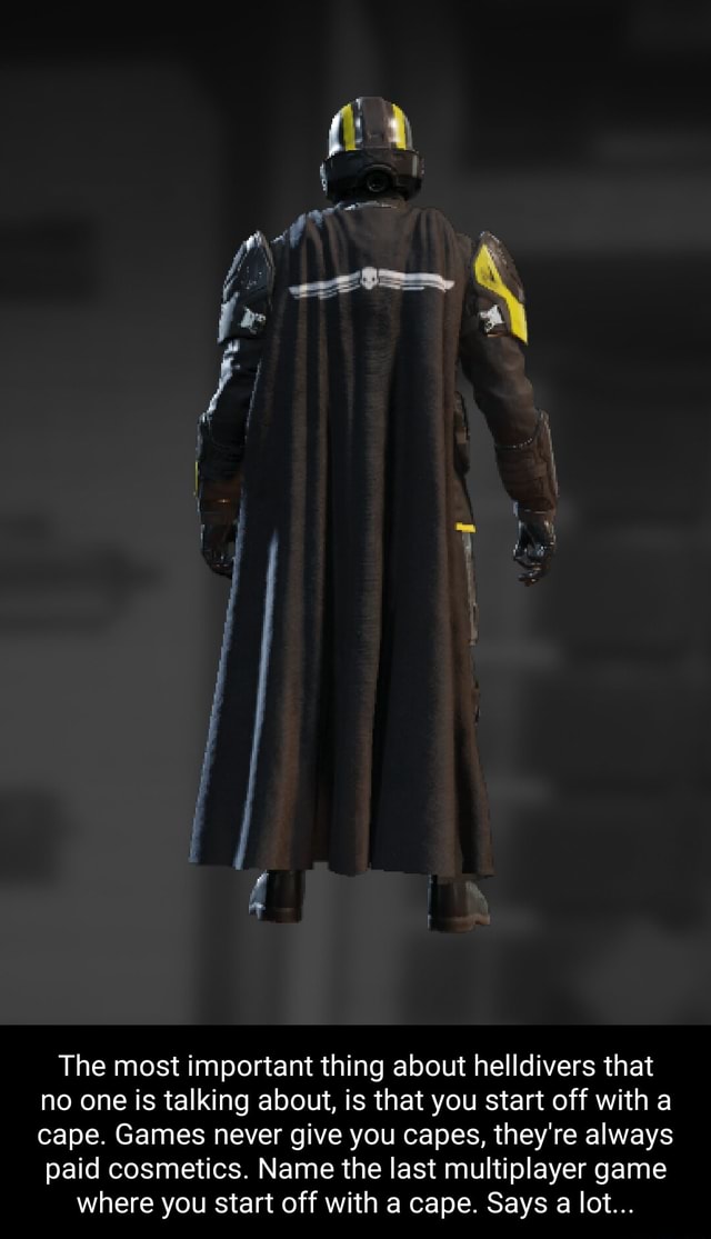 The most important thing about helldivers that no one is talking about ...