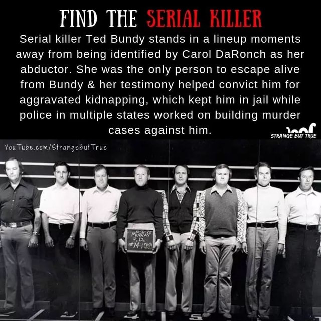 FIND THE Serial killer Ted Bundy stands in a lineup moments away from ...