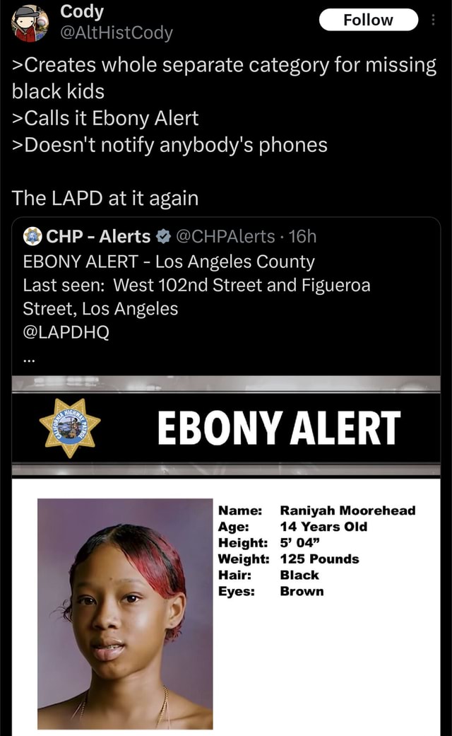 Ebony Alert Rule Cody P Caituistcody Foll Creates Whole Separate