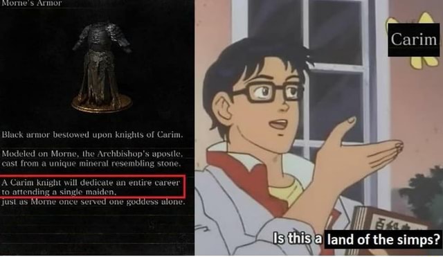 Morne s Armor Carim Black armor bestowed upon knights of Carim. Modeled ...