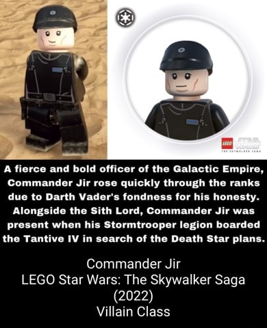 Fierce and bold officer of the Galactic Empire, Commander Jir rose ...