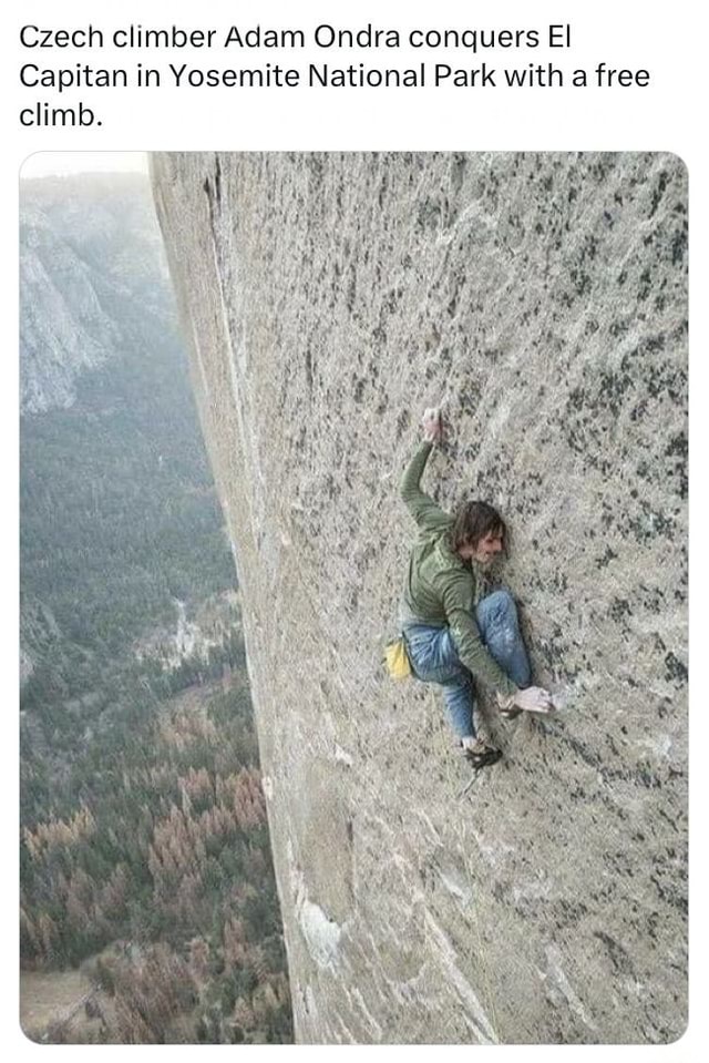 Czech climber Adam Ondra conquers El Capitan in Yosemite National Park ...