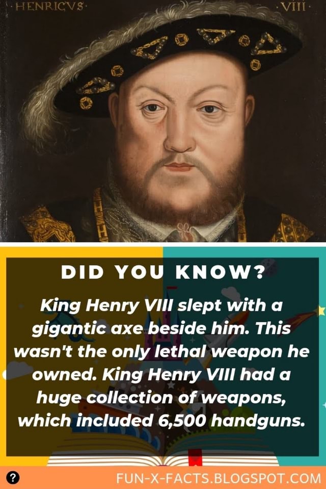 Le DID YOU KNOW? King Henry VIII slept with a gigantic axe beside him ...