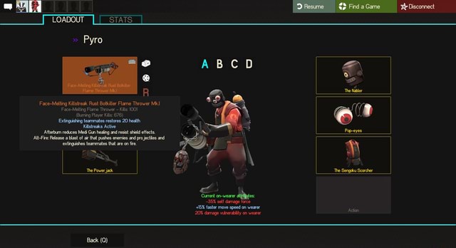 LOADOUT STATS " Pyro Face-Melting Killstreak Rust Botkiller Flame ...