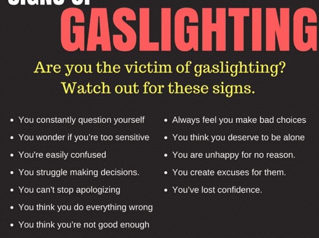GASLIGHTING Are you the victim of gaslighting? Watch out for these ...
