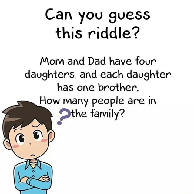 Can you guess this riddle? Mom and Dad have four daughters, and each ...