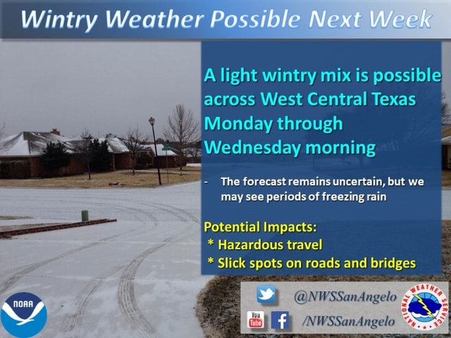 Wintry Weather Possible Next Week A light wintry mix is possible across ...